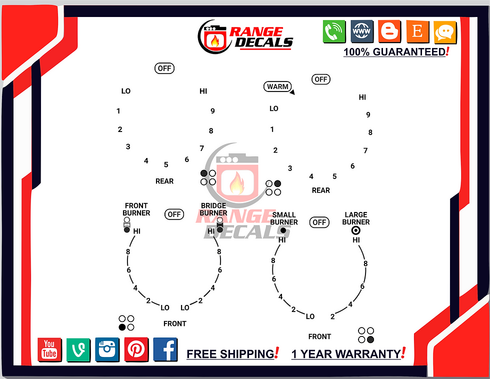 GE JS905SKSS Oven Decals | Range Decals | Range Decals