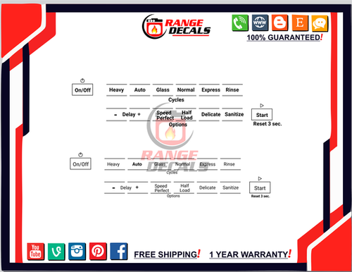 GE Stove Decals |75| Range Decals | Range Decals