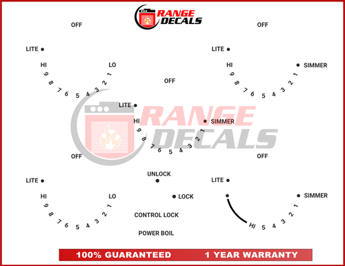 GE Stove Decals |5| Range Decals | Range Decals