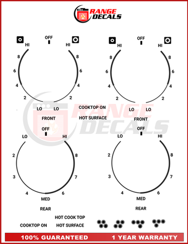 SAMSUNG FTQ353IWUX Stove Decals | Range Decals | Range Decals