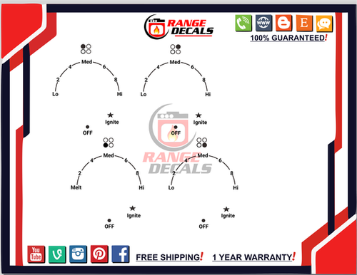 Whirlpool Stove Decals |2| Range Decals | Range Decals
