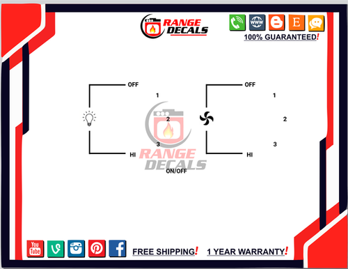 GE ZV36SSJSS Hood Decals | Range Decals | Range Decals