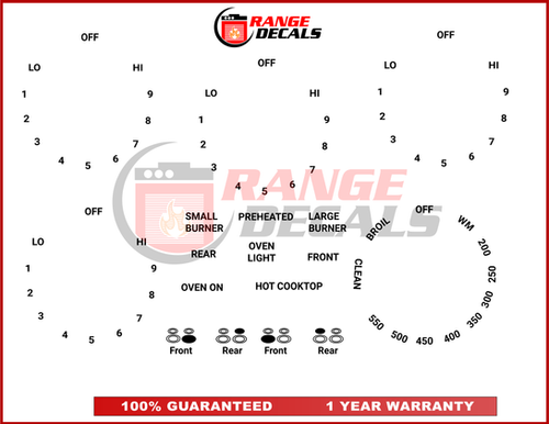 GE Stove Decals |94| Range Decals | Range Decals