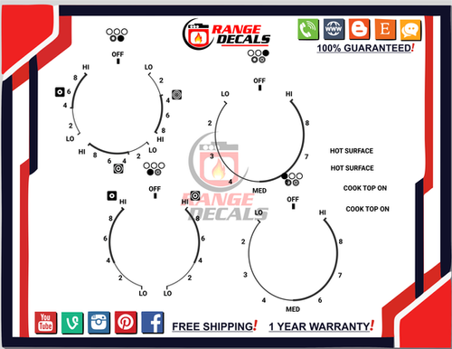 Samsung Stove Decals |3| Range Decals | Range Decals