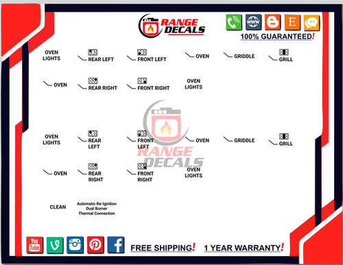 Viking VGIC4854GQSS Gas Decals | Range Decals | Range Decals