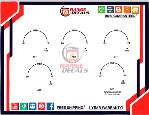 GE JGP3036SLSS Cooktop Decals | Range Decals | Range Decals