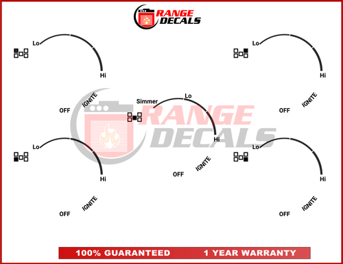 Jenn Air JGC3530GS Gas Decals | Range Decals | Range Decals