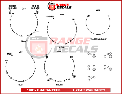 GE Stove Decals |42| Range Decals | Range Decals