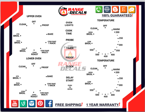 GE ZET2PMSS Oven Decals | Range Decals | Range Decals