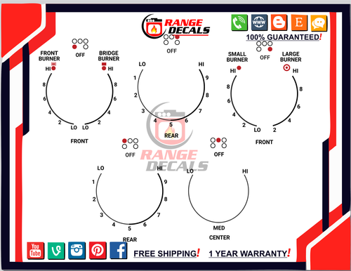 GE JBP82S0F1SS Electric Decals | Range Decals | Range Decals
