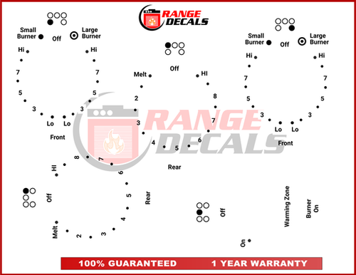 GE Stove Decals |52| Range Decals | Range Decals