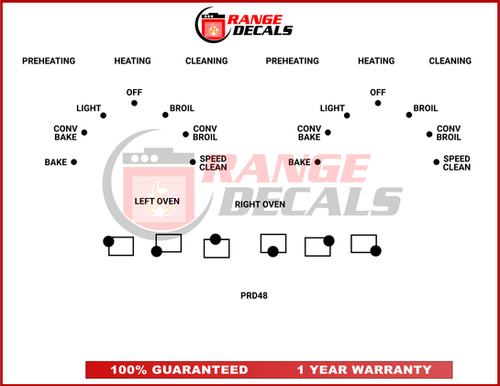 Thermador PRD48 Stove Decals | Range Decals | Range Decals