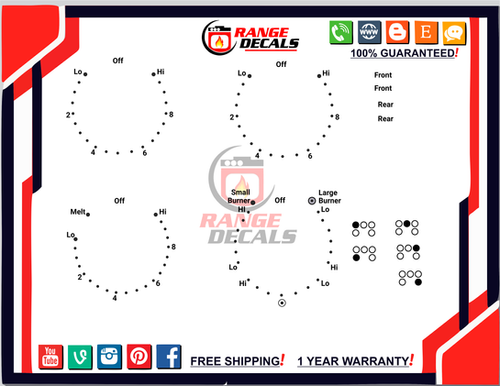 GE JS750SF1SS Oven Decals | Range Decals | Range Decals
