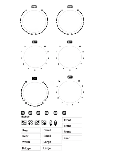 6 Dials, 4 Burner, 2 Bridge, 9 Symbols Stove Decals | Range Decals ...