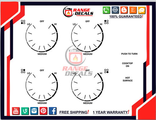 Whirlpool RF362LXSS Style 3 Decals | Range Decals | Range Decals