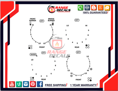 GE Profile JS968SKSS Oven Decals | Range Decals | Range Decals