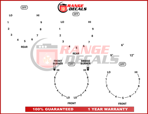 GE Stove Decals |25| Range Decals | Range Decals