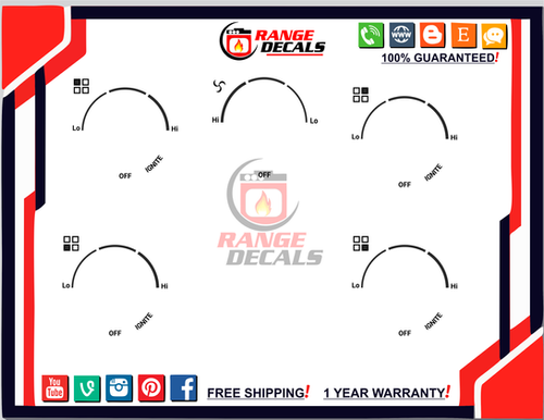 Jenn Air JGD3430GB Gas Decals | Range Decals | Range Decals