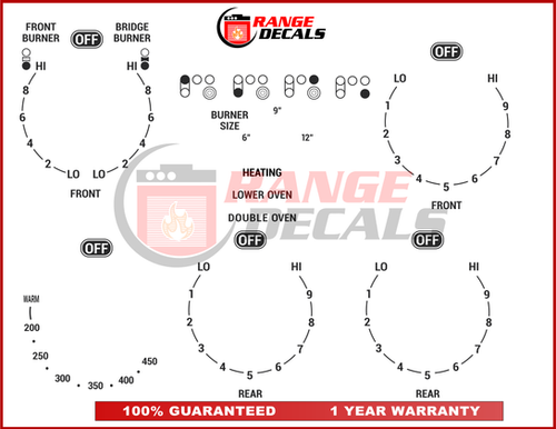 GE Stove Decals |10| Range Decals | Range Decals