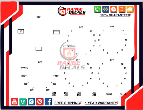 Avanti DER202 Stove Decals | Range Decals | Range Decals