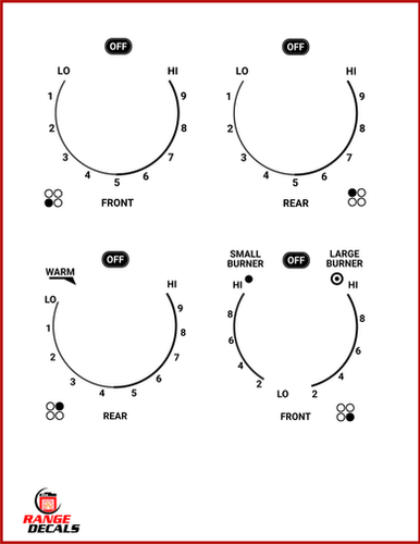 GE Stove Decals |17| Range Decals | Range Decals