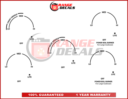 GE Stove Decals |104| Range Decals | Range Decals