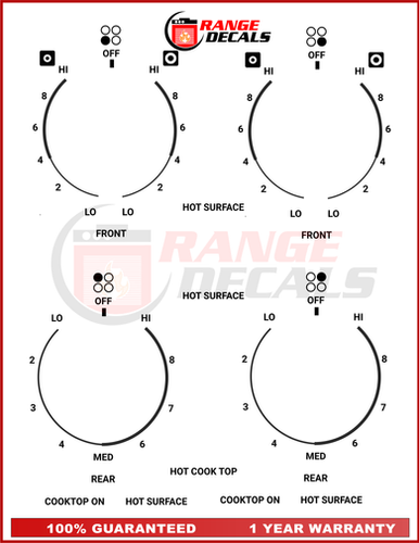 SAMSUNG FER300SX Stove Decals | Range Decals | Range Decals