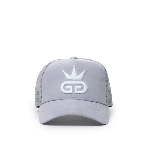 GGT Ice Grey Suede Mesh Snapback - All Sky Blue Logo | godgiventalent