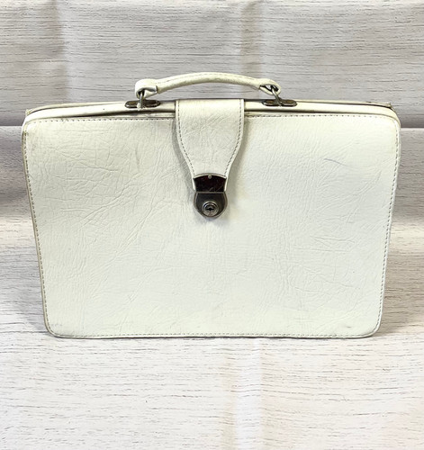 Vintage Doctors Bag | 1960s White/Cream Leather Doctors Bag/Briefcase ...