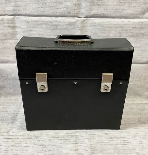 Vintage Record Case | 1970s Vintage Black Vinyl 12" Record Case | My ...