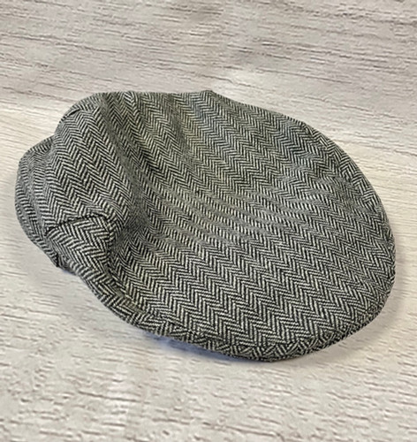 Vintage Flat Cap | Mens Vintage Grey Herringbone Flat Cap | My Vintage