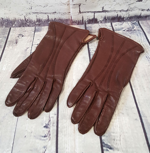 Vintage Gloves | Mid Century Vintage Brown Leather Gloves | Unique Vintage