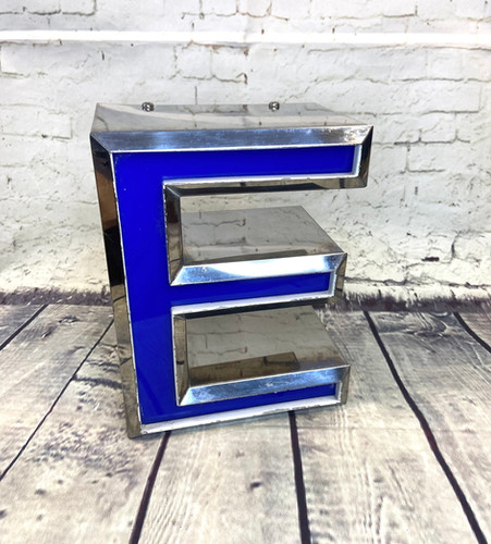 Retro Vintage Industrial Medium 3D Metal Letter E | Unique Vintage