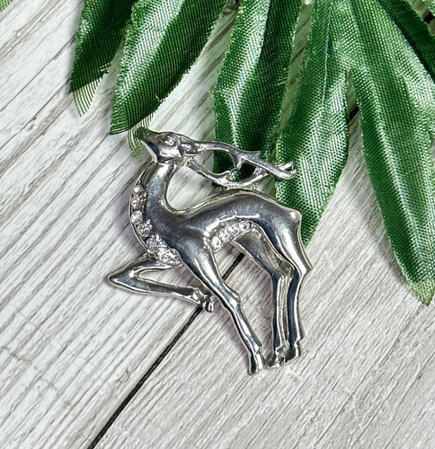 Vintage Silver Elegant Stag Brooch | My Vintage