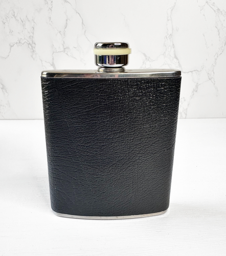 Unique Vintage Gifts | Vintage Stainless Steel Hip Flask with Black ...