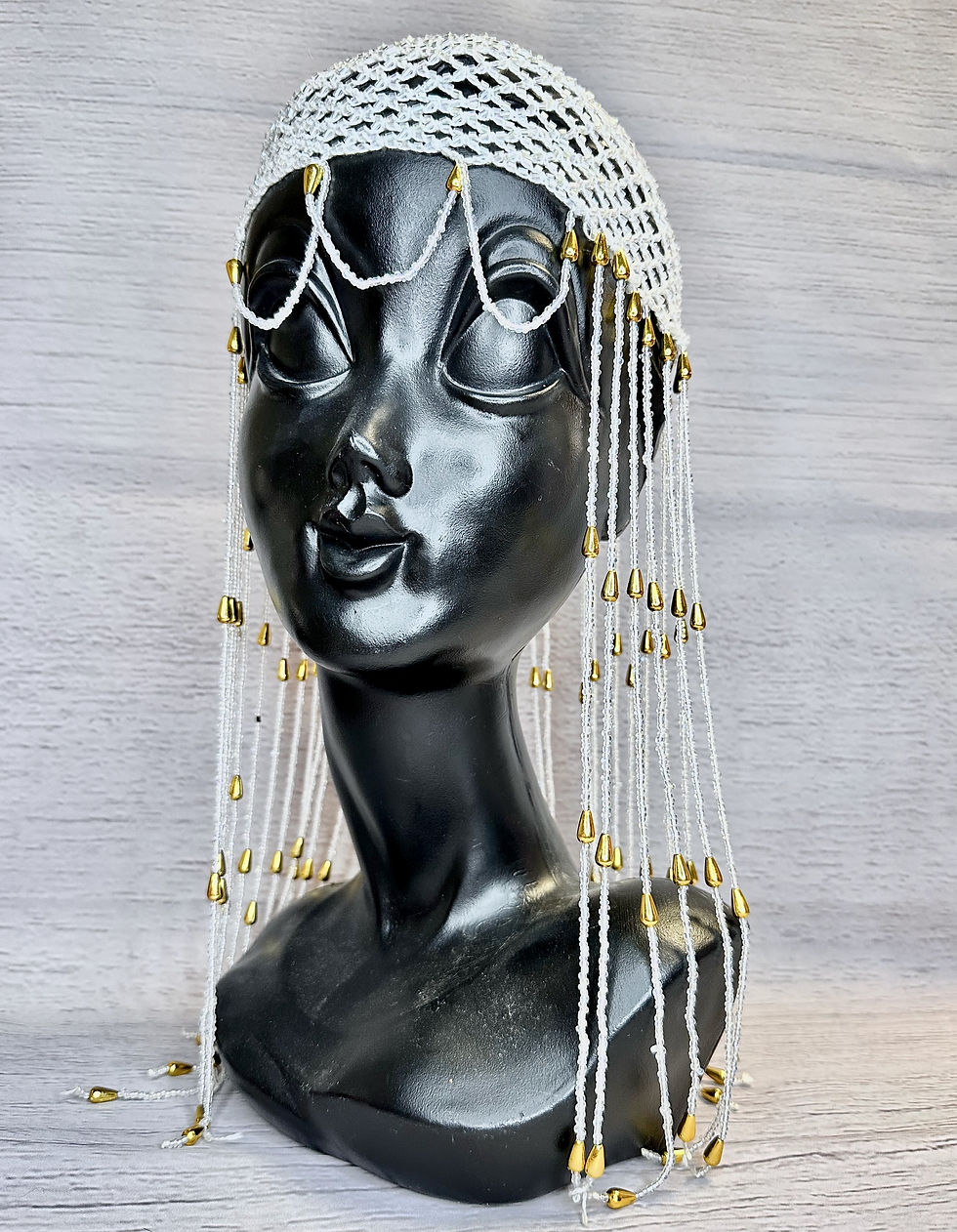 Vintage Skull Cap | 1920s Style Vintage Silver Beaded Skull Cap | My ...