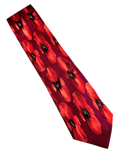 Vintage Hugo Boss Tie | Vintage Hugo Boss Vintage Poppy Print Silk Tie ...