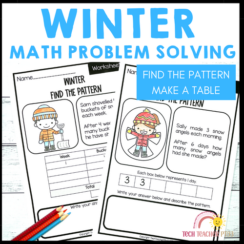 Winter Math Word Problems Find the Pattern I Make a Table | Tech ...