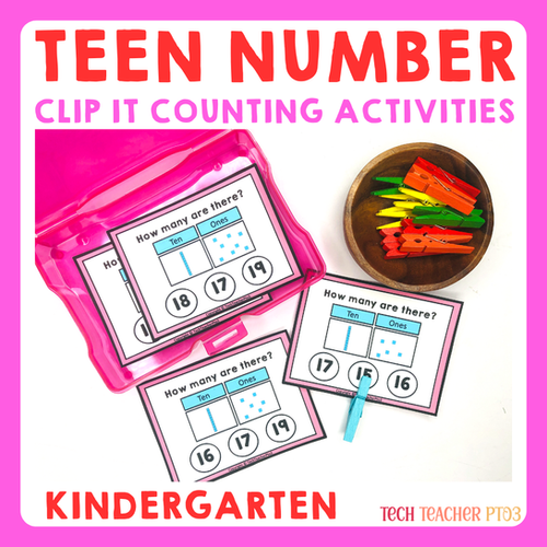 Clip It Teen Number Task Cards | Numbers 11–20 | Maths Centres | Number ...