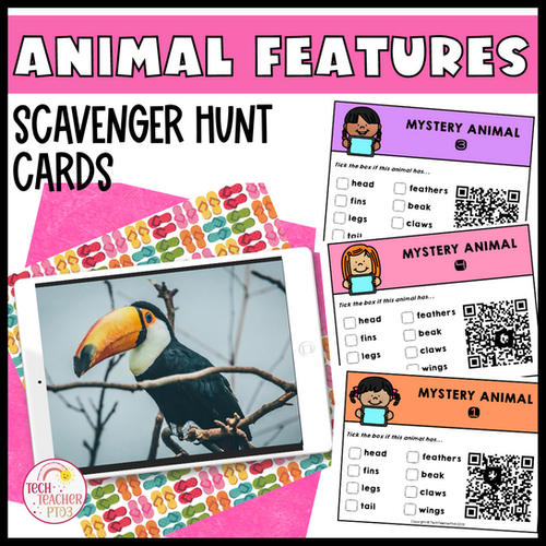 Animal Features Characteristics QR Code Scavenger Hunt | Tech Teacher Pto3