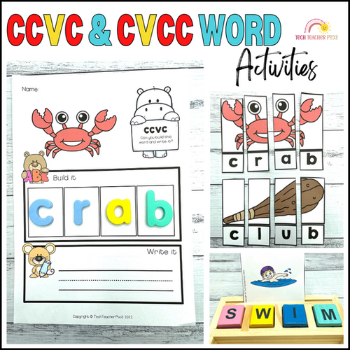 CCVC and CVCC Word Activities I Phonics I Short Vowel Sounds | Tech ...