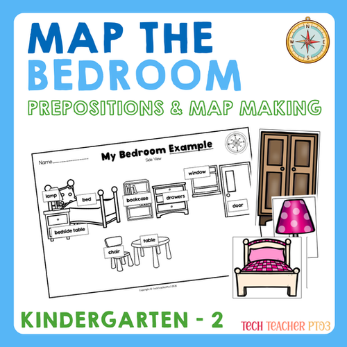 Bedroom Geography Mapping Activity Prepositional Map Making K-2 | Tech ...