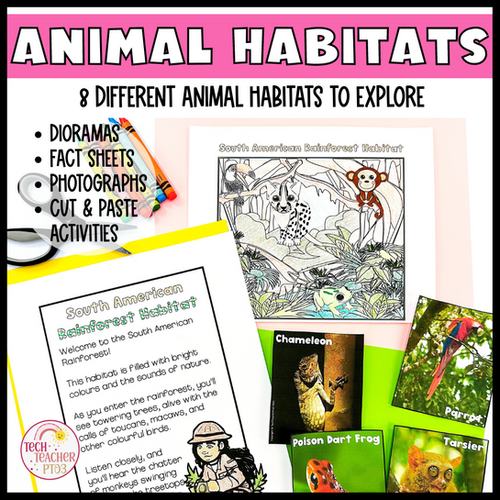 Animal Habitat Research Dioramas and Fact Sheets | Tech Teacher Pto3