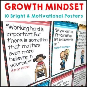 Growth Mindset Posters Motivational Quotes | Tech Teacher Pto3