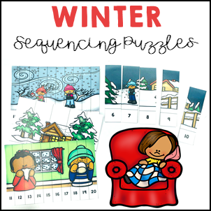 Winter Activities Number Sequencing Puzzles 1 to 20 | Tech Teacher Pto3