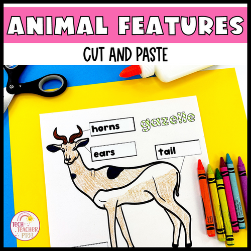 Animal Features Cut and Paste Activity | Tech Teacher Pto3
