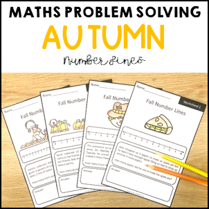 Autumn Math Problem Solving Number Line Strategy | Tech Teacher Pto3