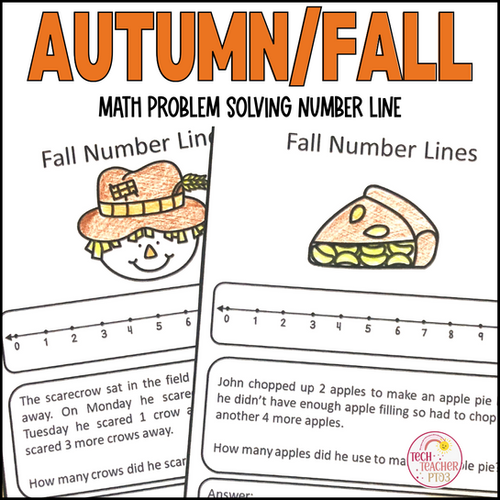 Autumn Math Problem Solving Number Line Strategy | Tech Teacher Pto3