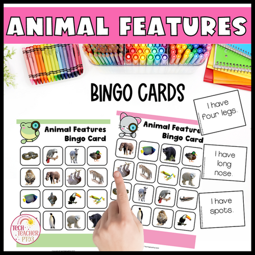 Animal Features Characteristics Bingo Game | Tech Teacher Pto3