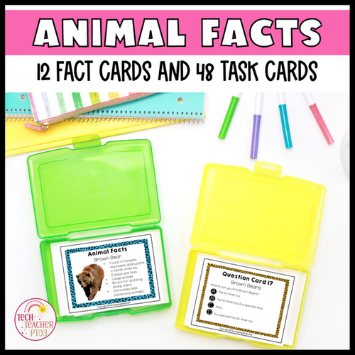 Animal Fact Cards and Task Cards | Tech Teacher Pto3